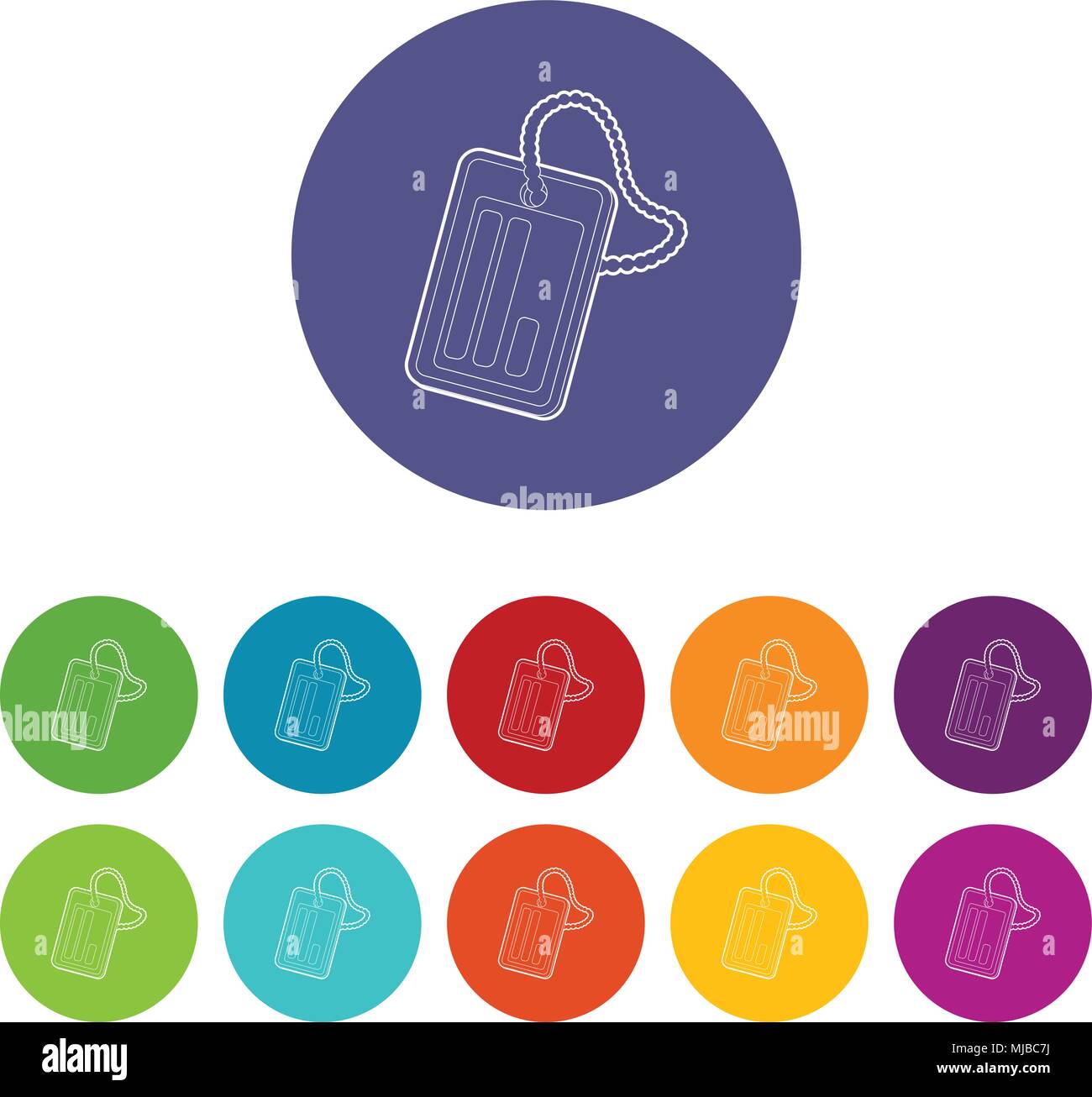 Identification army badge icons set vector color Stock Vector Image ...