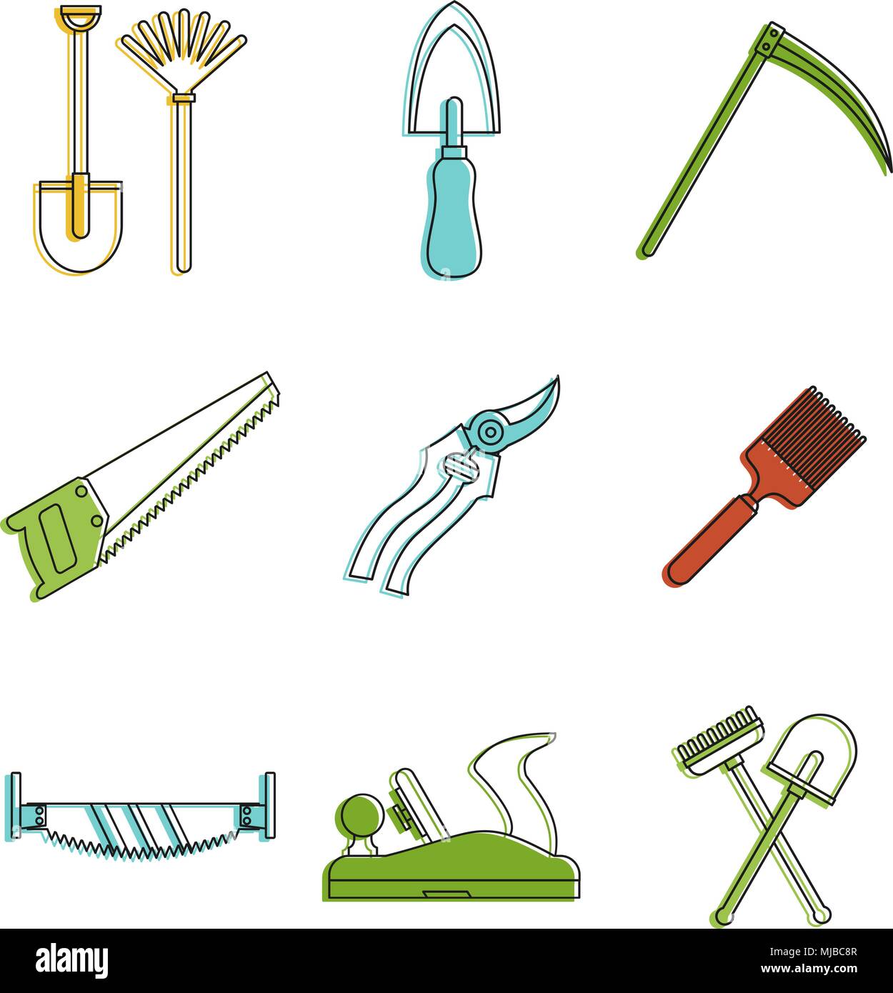 Farm tool icon set, color outline style Stock Vector Image & Art - Alamy