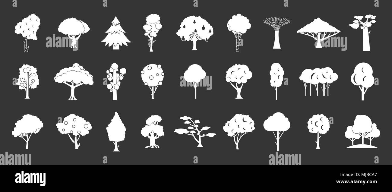 Tree icon set grey vector Stock Vector Image & Art - Alamy