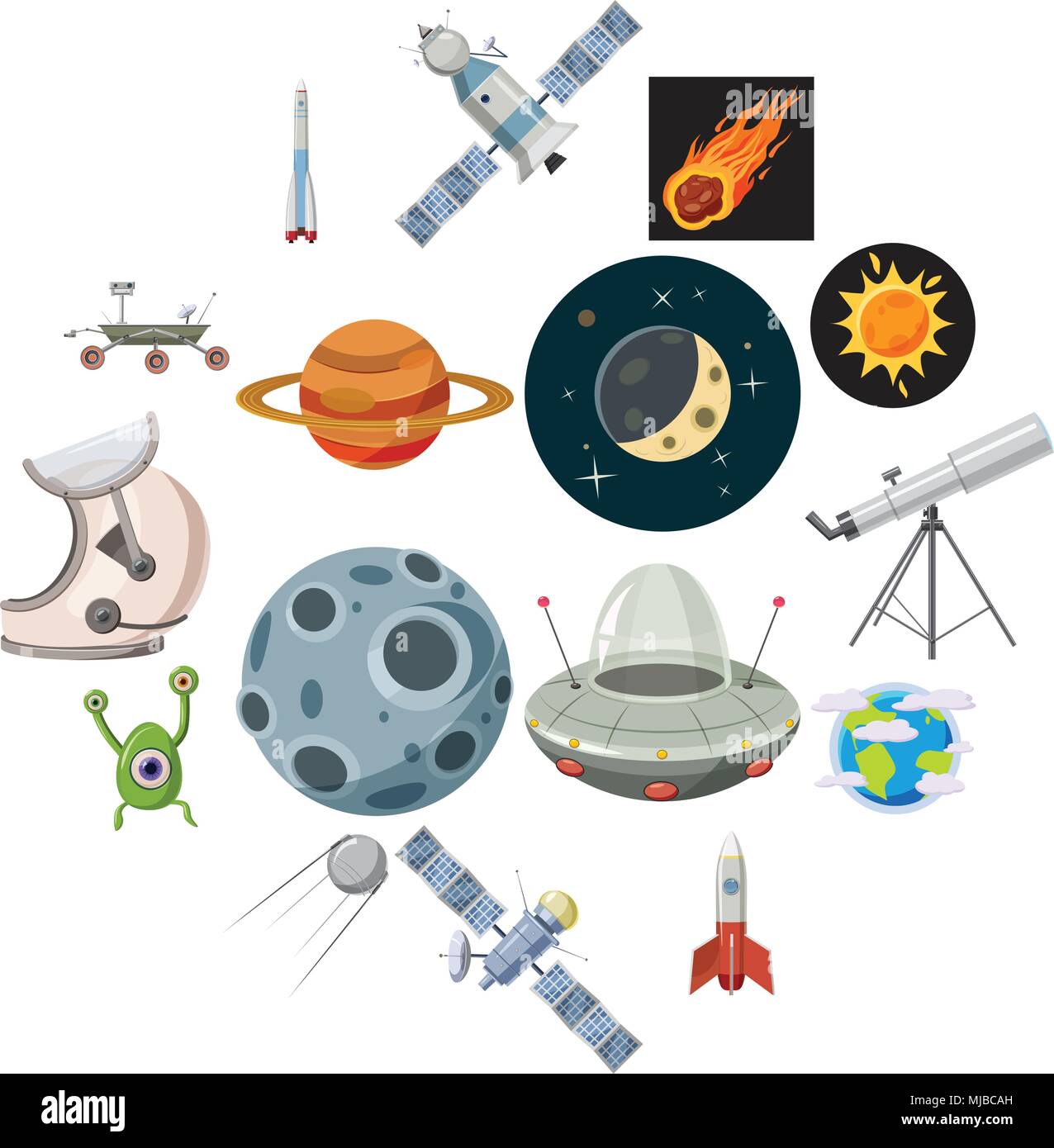 Space icons set, cartoon style Stock Vector Image & Art - Alamy