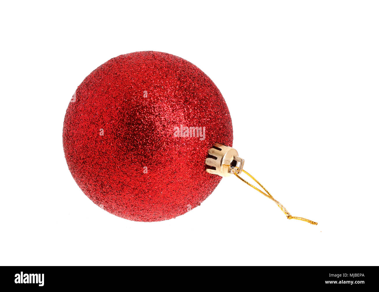 One red christmas bauble isolated on white background Stock Photo - Alamy
