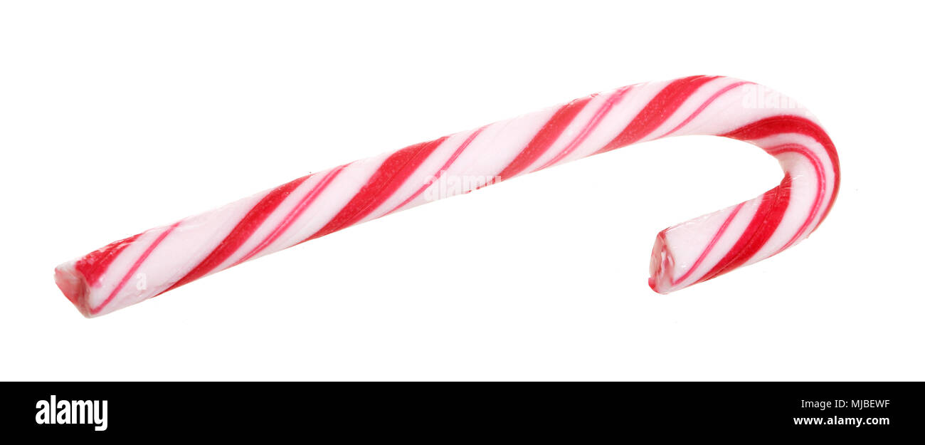 A peppermint stick isolated on white background Stock Photo - Alamy