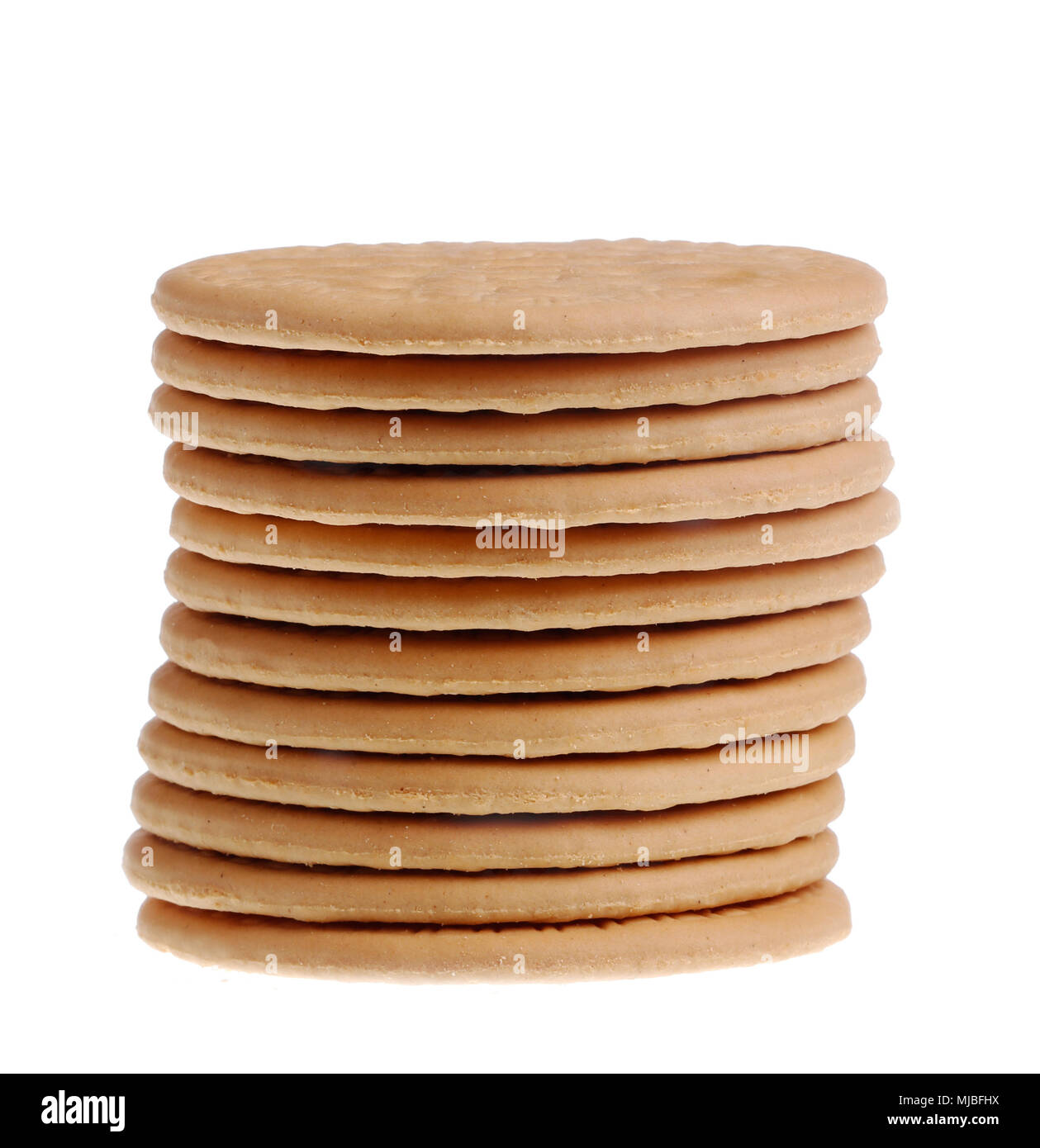 A pile of biscuits isolated on white background Stock Photo - Alamy