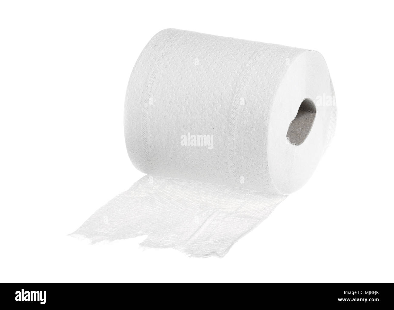 One roll of toilet paper isolated on white Stock Photo - Alamy