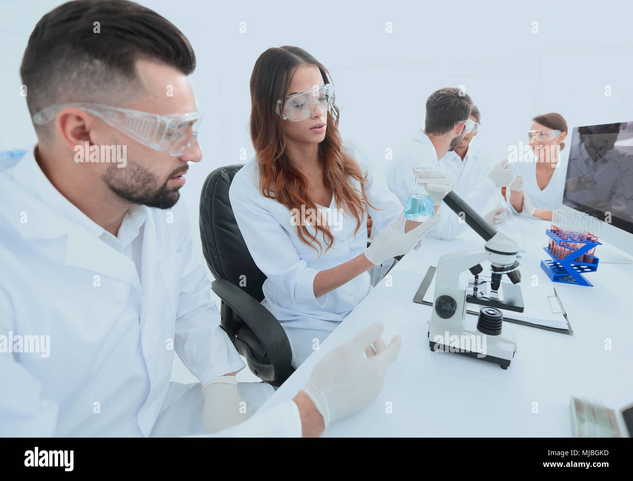 laboratory staff in the workplace.photo with copy space Stock Photo - Alamy