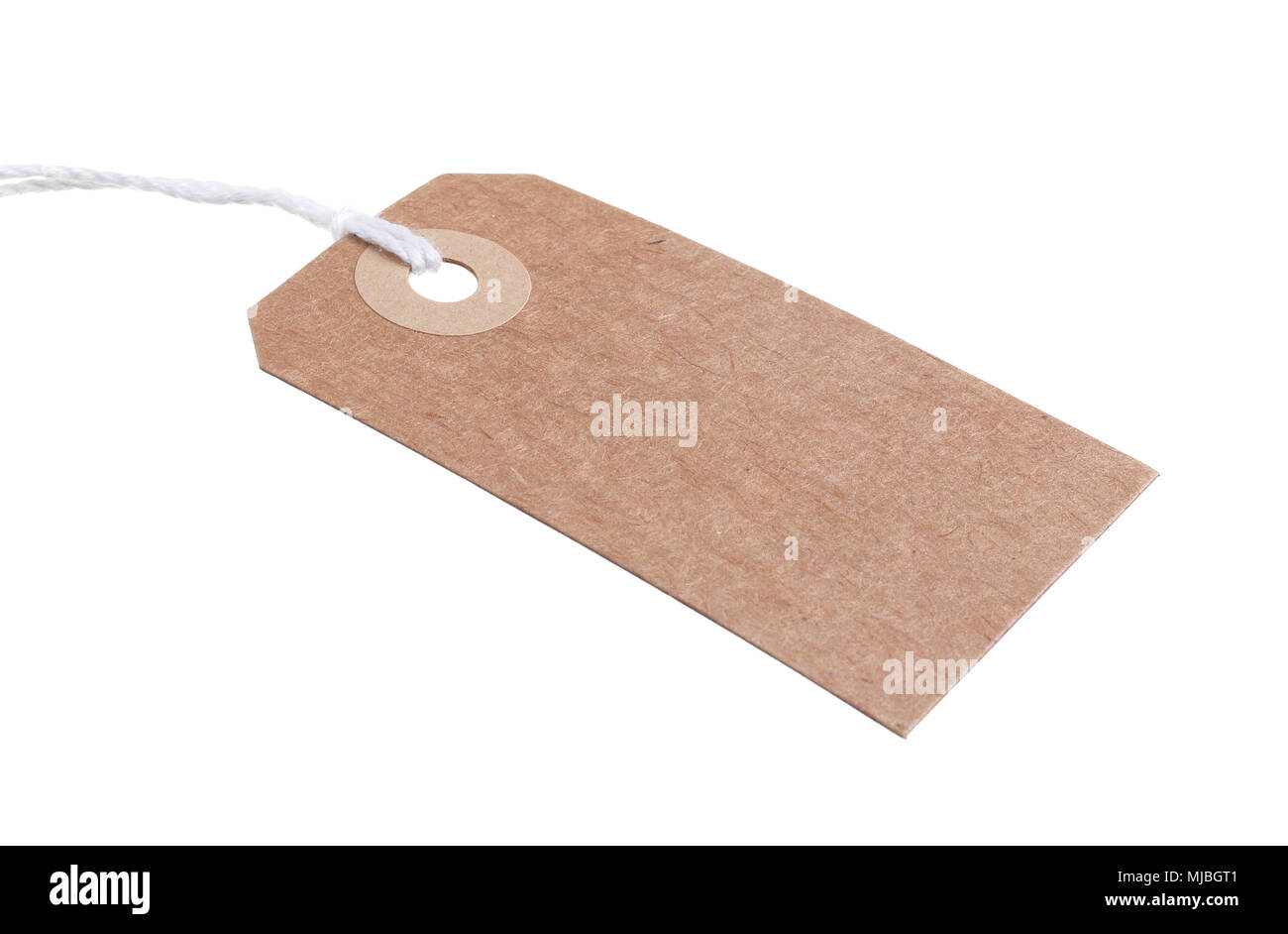 Blank brown tag with string isolated on white background Stock Photo ...