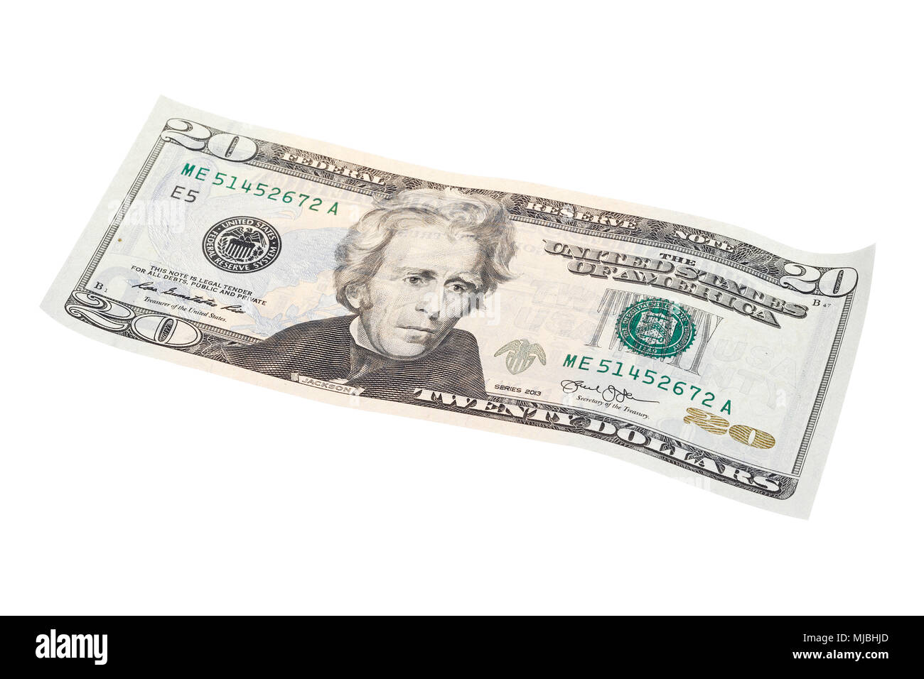 US banknote 20 dollars isolated on white background Stock Photo - Alamy