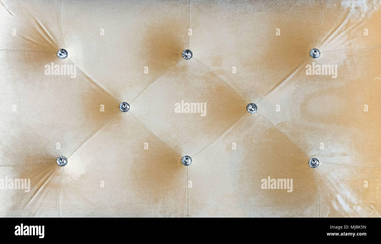 Coach-type velours screed inlaid with rhinestones. Baige chesterfield ...