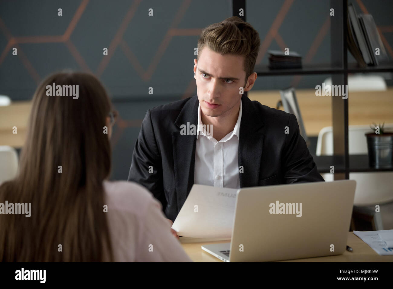 Boss or employer dissatisfied with bad failed job interview conc Stock ...