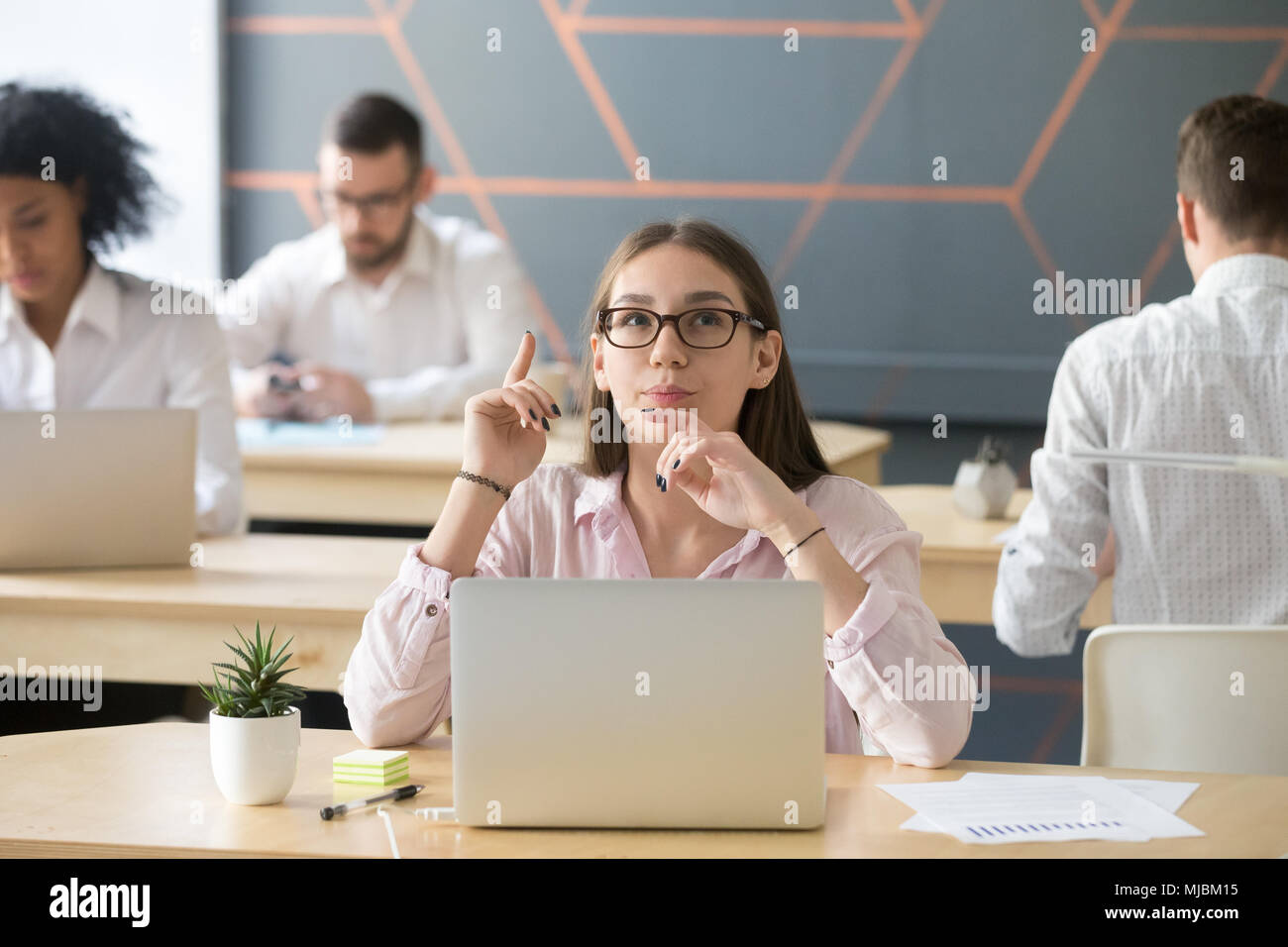 Thinking about the answer hi-res stock photography and images - Alamy