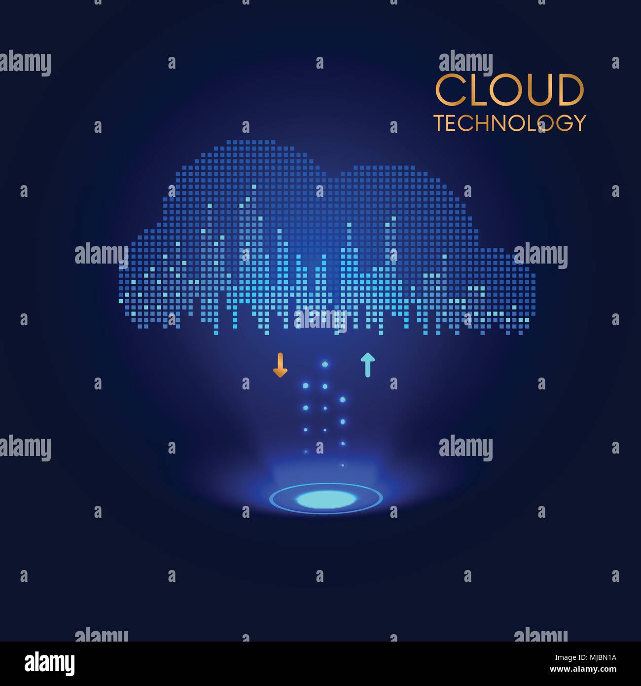 download and upload data in cloud storage. Technology background Stock ...