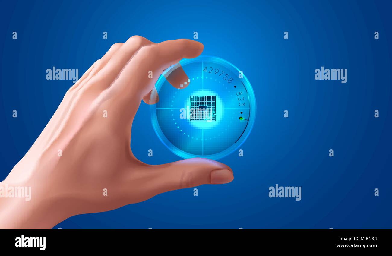 Microprocessor chip, finger Stock Vector Images - Alamy