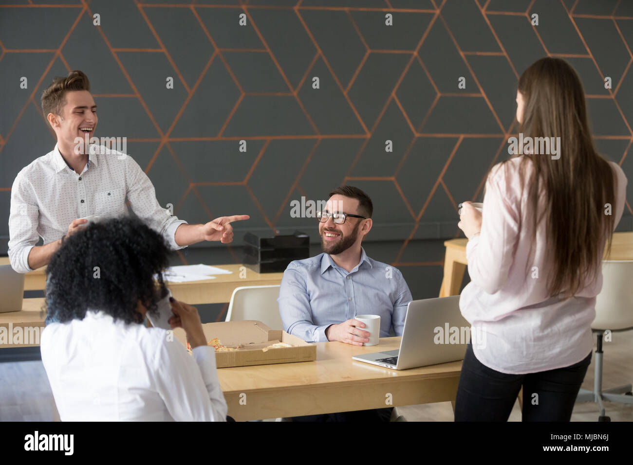 Chatting laughing joking hi-res stock photography and images - Alamy