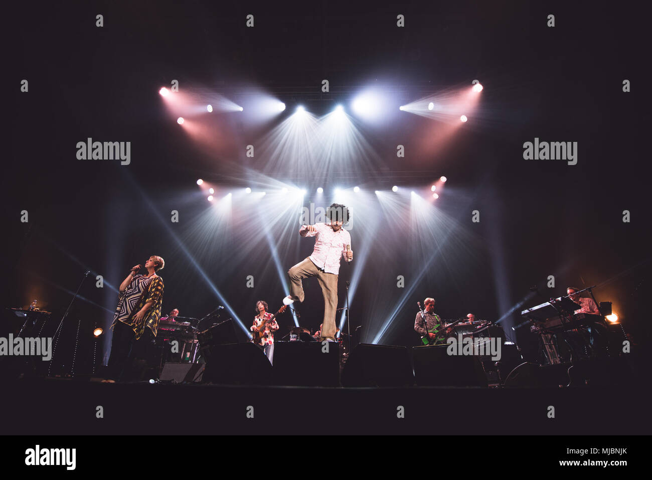 Torino, Italy. 03rd May, 2018. The Italian comic rock band Elio e Le ...