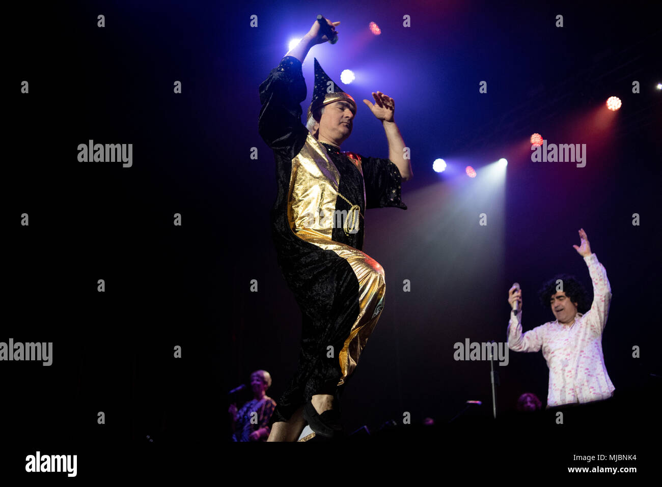 Turin, Italy. 03rd May, 2018. Luca Mangoni performs with Elio e Le ...