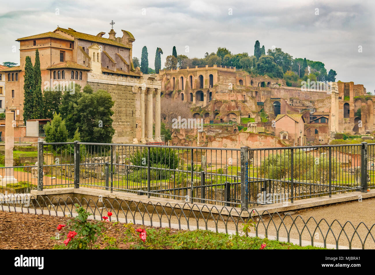 Ancient and ruin building at august forum at Rome, Italy Stock Photo ...