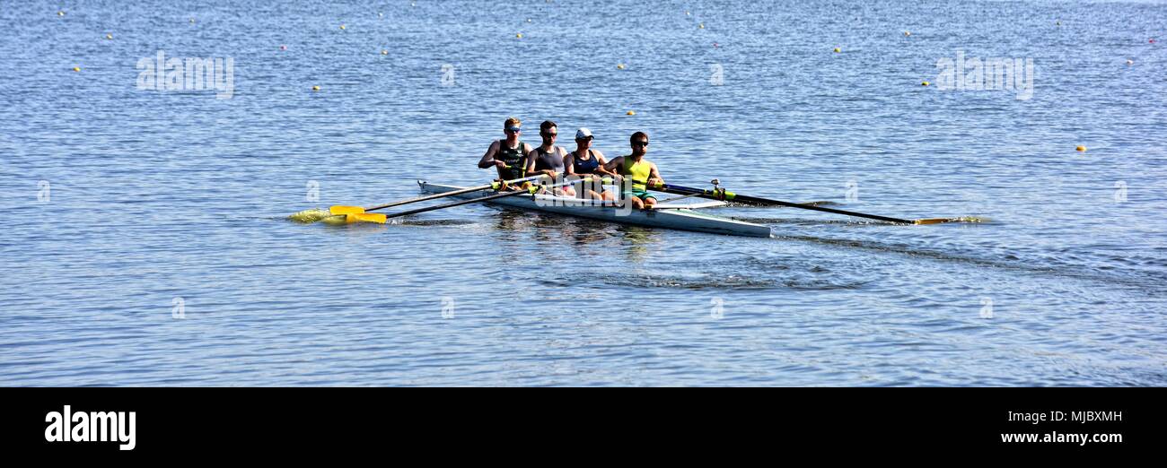 Rowing practice at the National water sports centre holme pierrepont ...