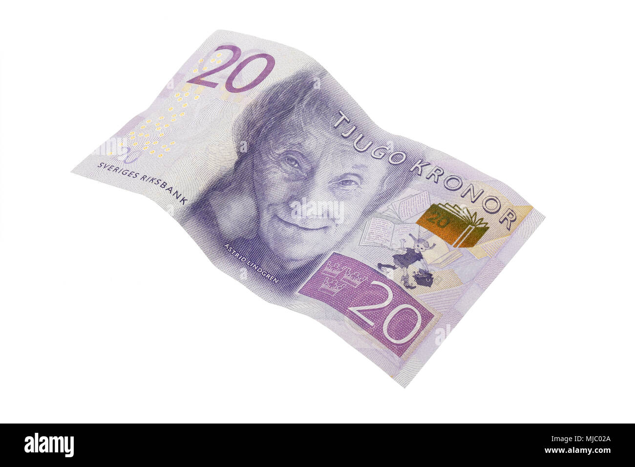 Stockholm, Sweden - December 11, 2015: One Swedish 20 krona banknote ...