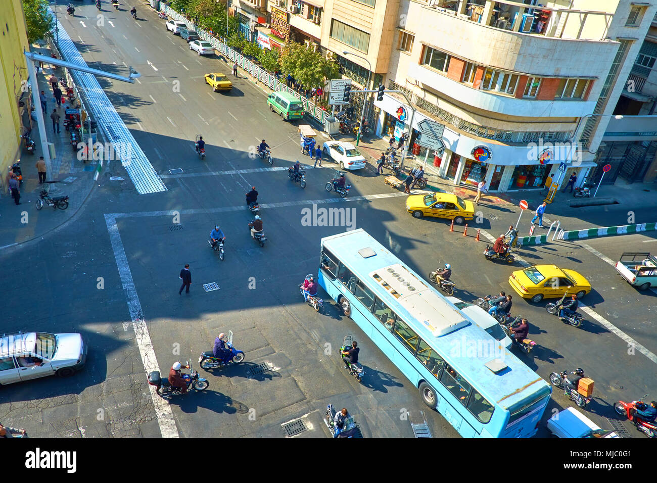 TEHRAN, IRAN - OCTOBER 24, 2017: The view from the top on fast an ...