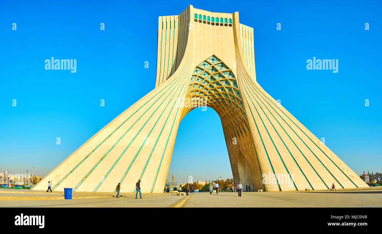 TEHRAN, IRAN - OCTOBER 24, 2017: Azadi Tower also called The Gates to ...