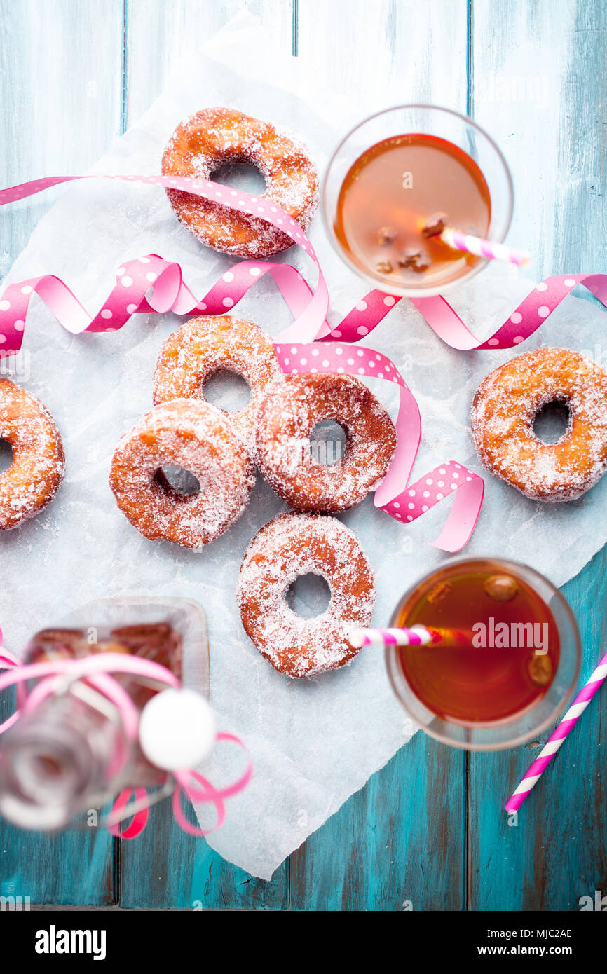 Traditional finnish sima and sugar donuts Stock Photo - Alamy