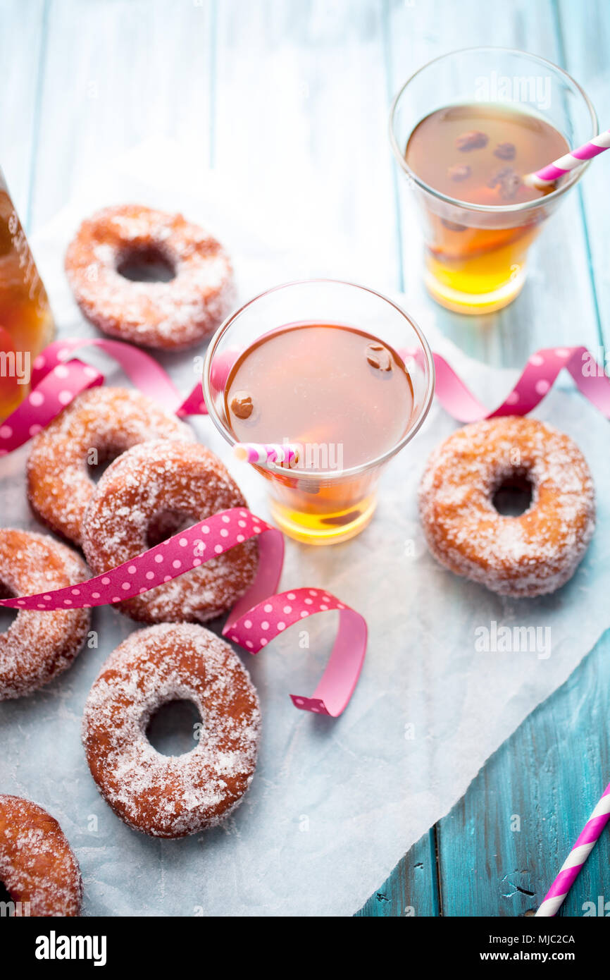 Traditional finnish sima and sugar donuts Stock Photo - Alamy