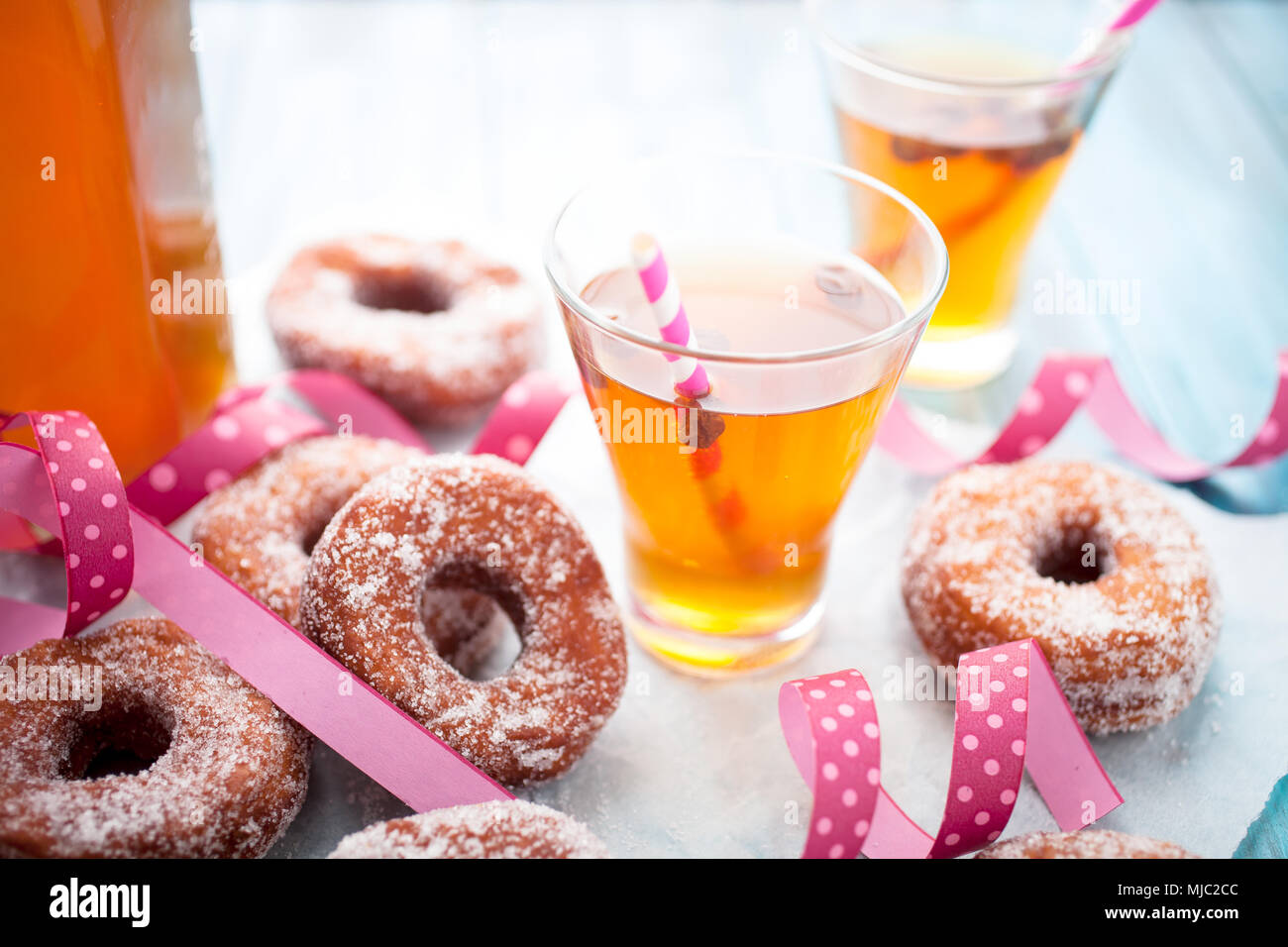 Traditional finnish sima and sugar donuts Stock Photo - Alamy