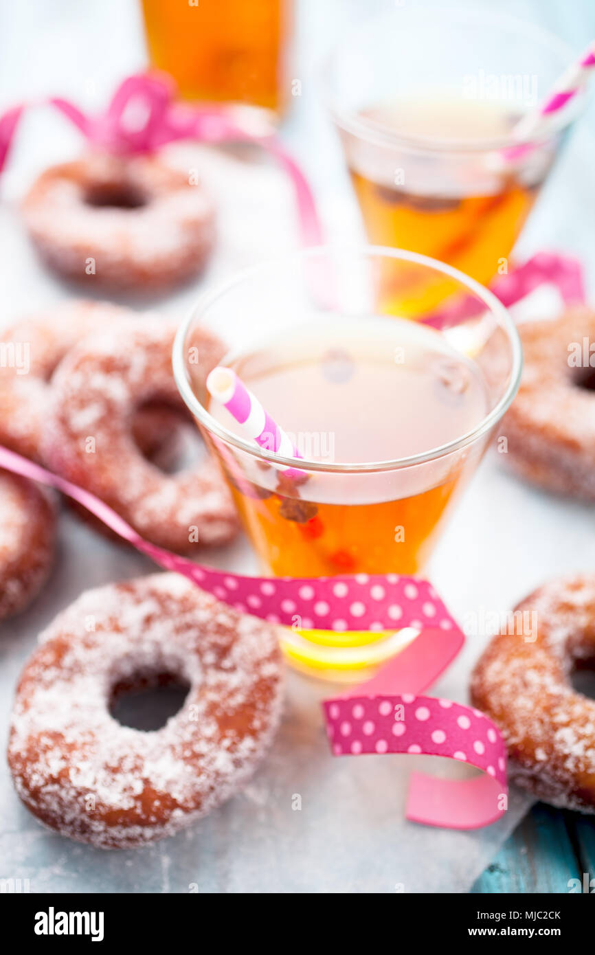 Traditional finnish sima and sugar donuts Stock Photo - Alamy