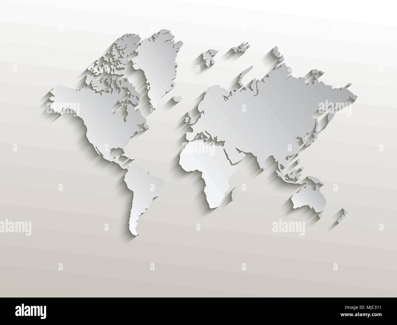 Vector paper world map on a white background Stock Vector Image & Art ...