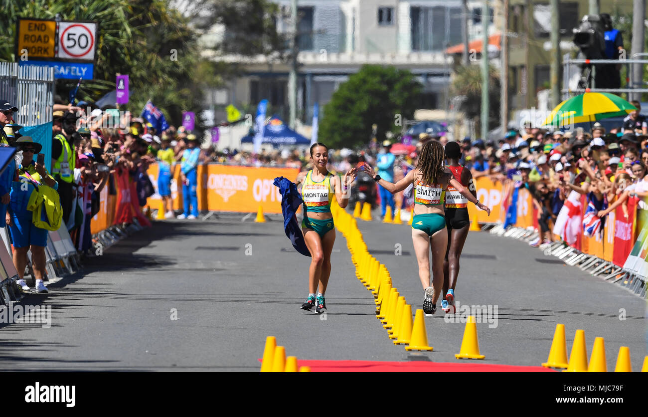 GOLD COAST, AUSTRALIA - APRIL 8: Jemima Montag of Australia crossing ...