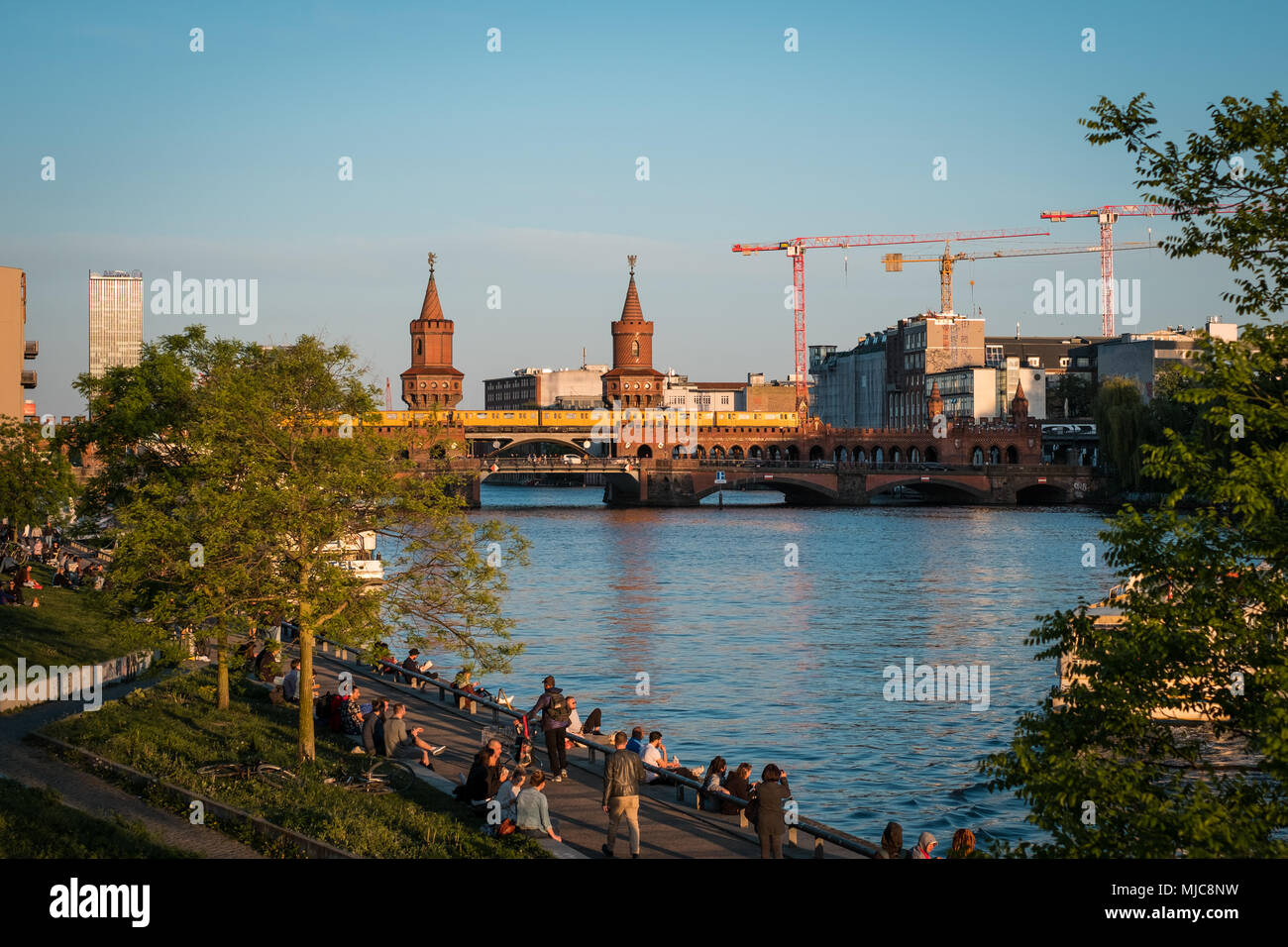 Berlin, Germany - may, 2018: Oberbaum Bridge (Oberbaumbruecke) and ...