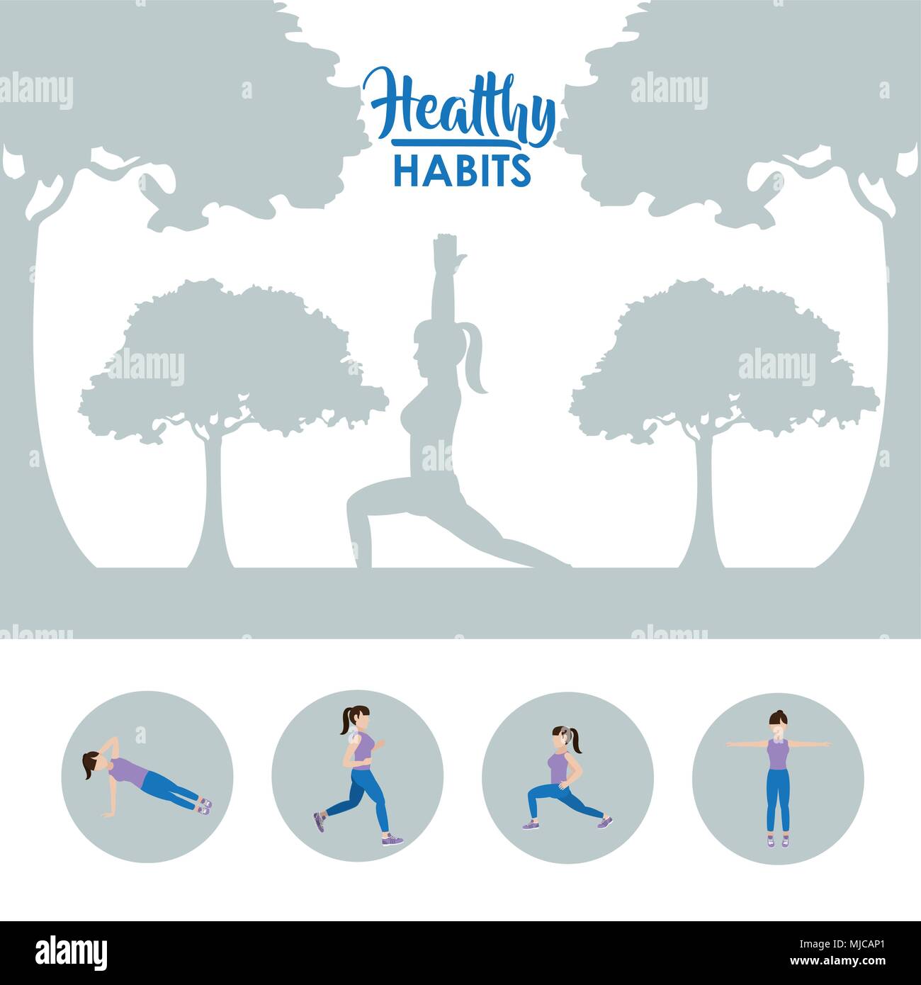 Healthy habits woman Stock Vector Image & Art - Alamy