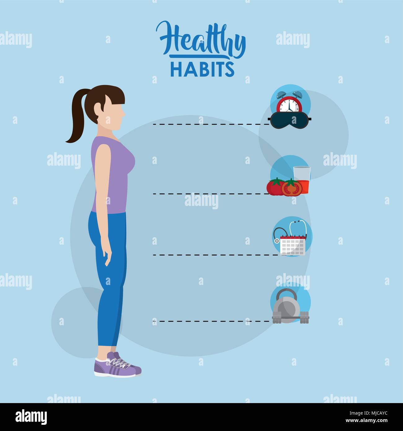 Healthy Habits Woman Stock Vector Image And Art Alamy