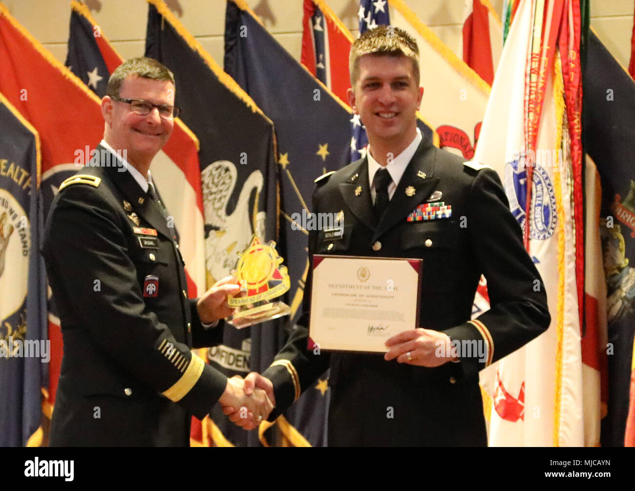 Brig. Gen. Jeffrey W. Drushal (left), chief of transportation and ...