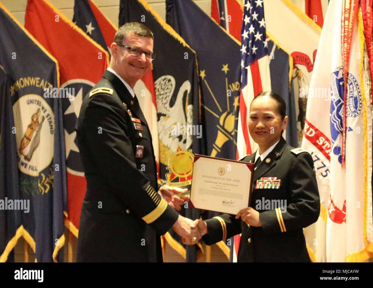 Brig. Gen. Jeffrey W. Drushal (left), chief of transportation and ...