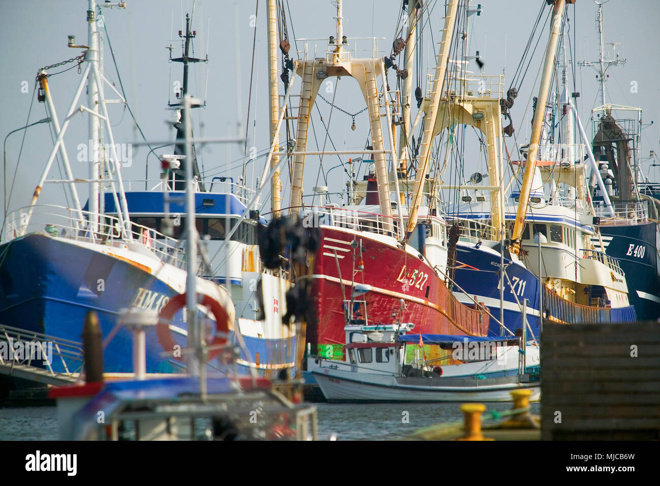 fishing fleet in the harbour of Thyborøn, Jylland, Danmark Stock Photo ...