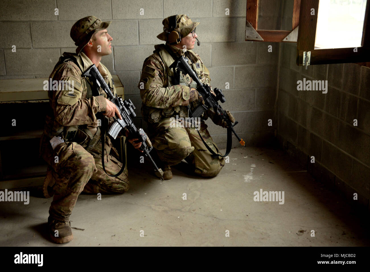 Oregon National Guard Spc. Alex Beglau (left) and Staff Sgt. Jarred ...