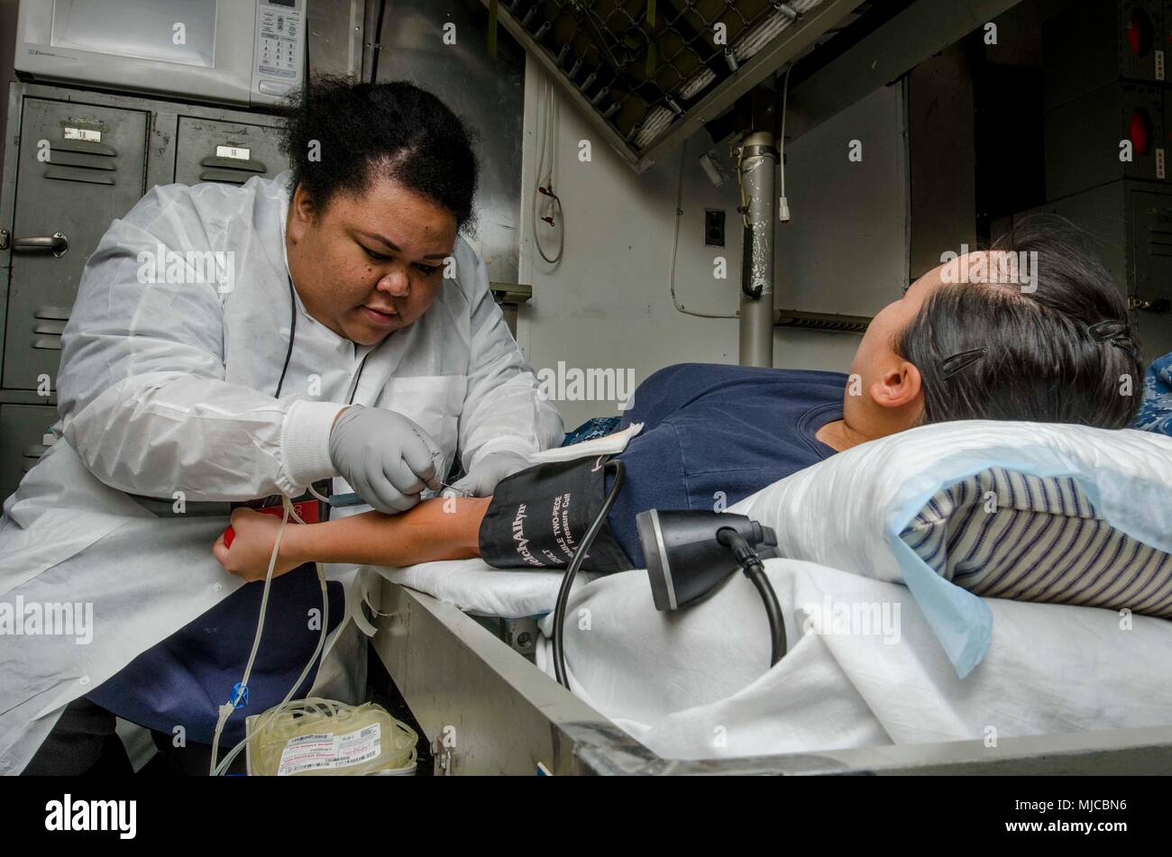 POLARIS POINT, Guam (May 1, 2018) A phlebotomist from the Armed ...