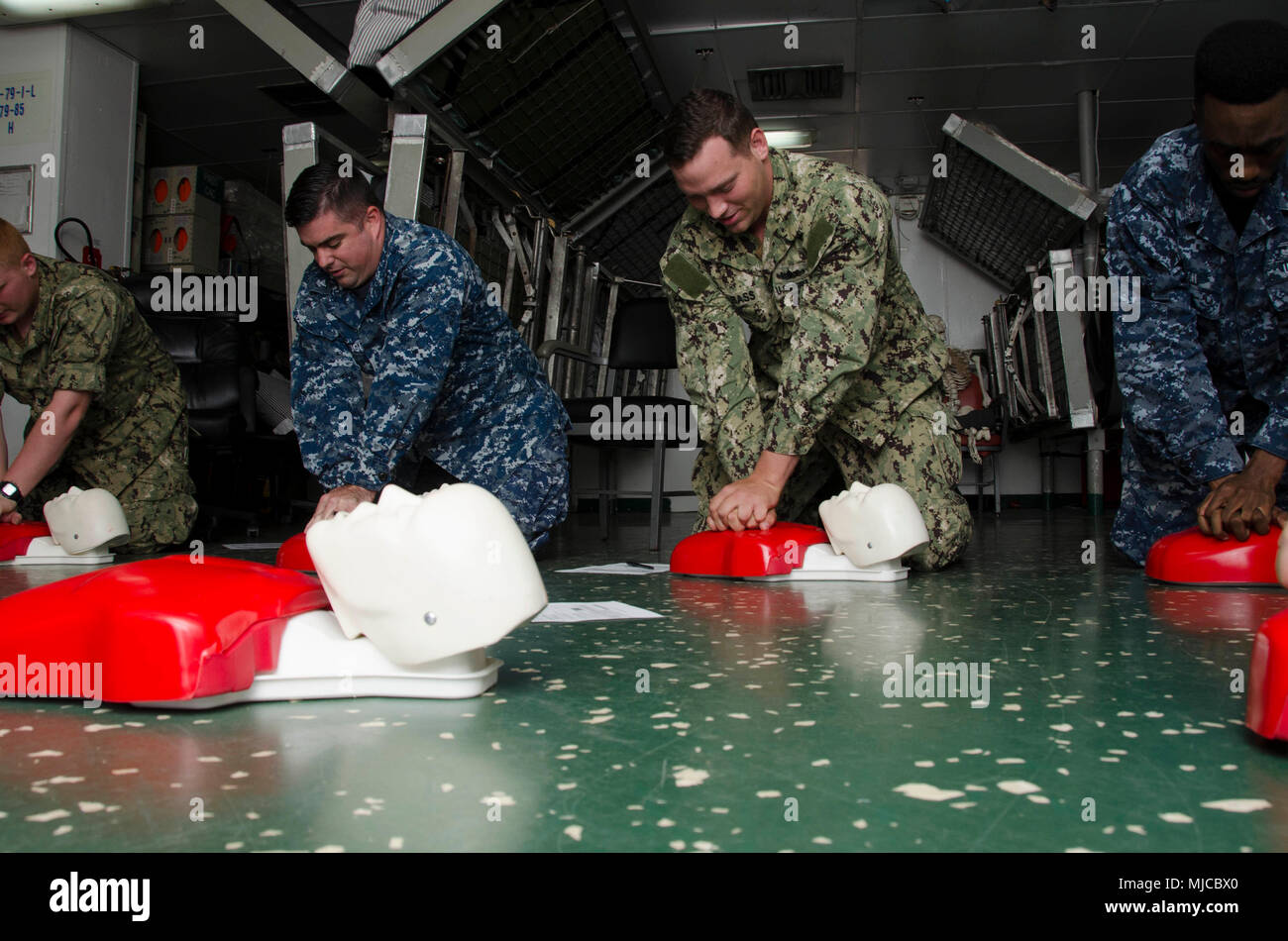 POLARIS POINT, Guam (May 2, 2018) – Sailors assigned to the submarine ...