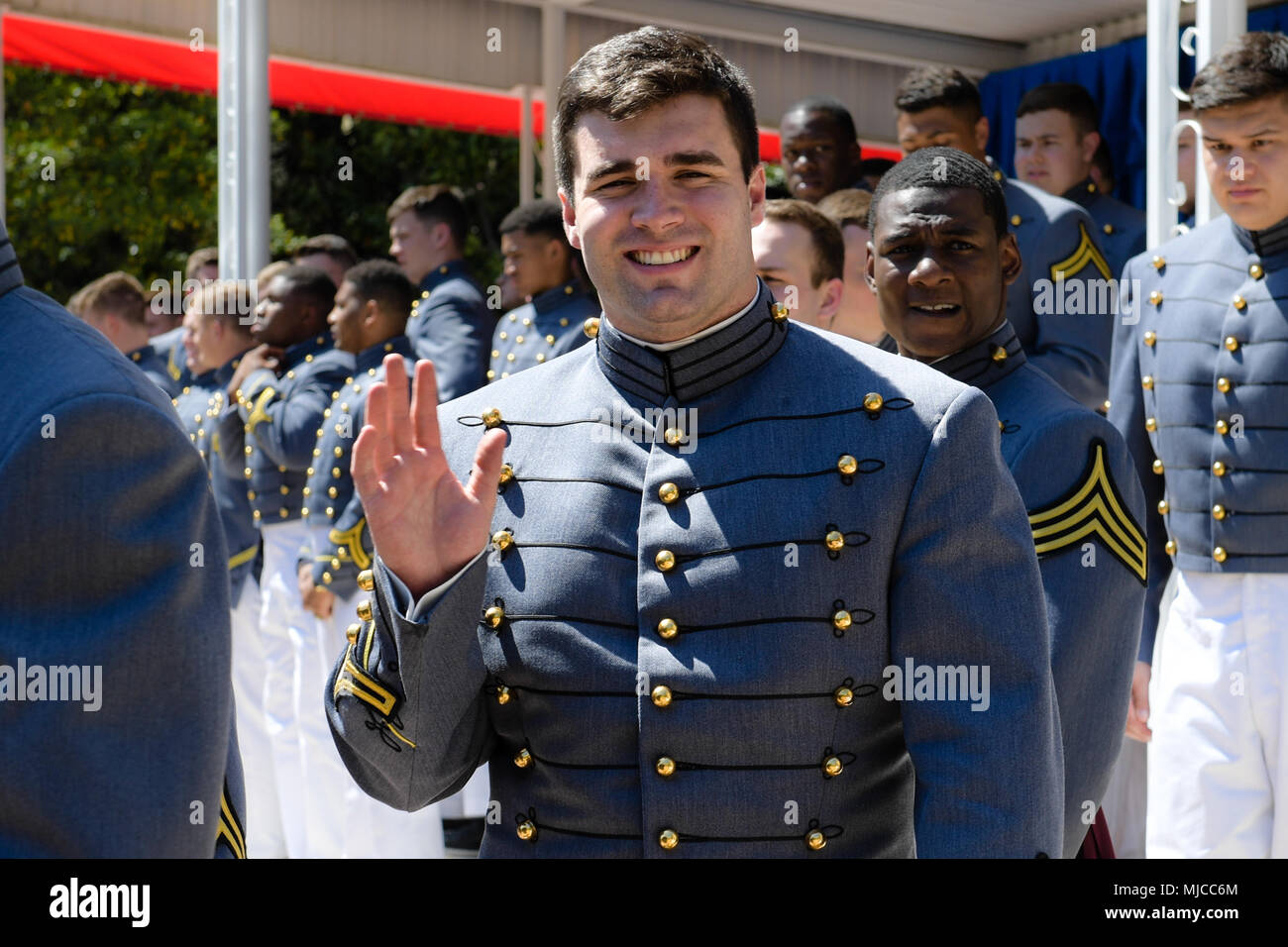 A cadet with the U.S. Military Academy's Army Black Knights football ...