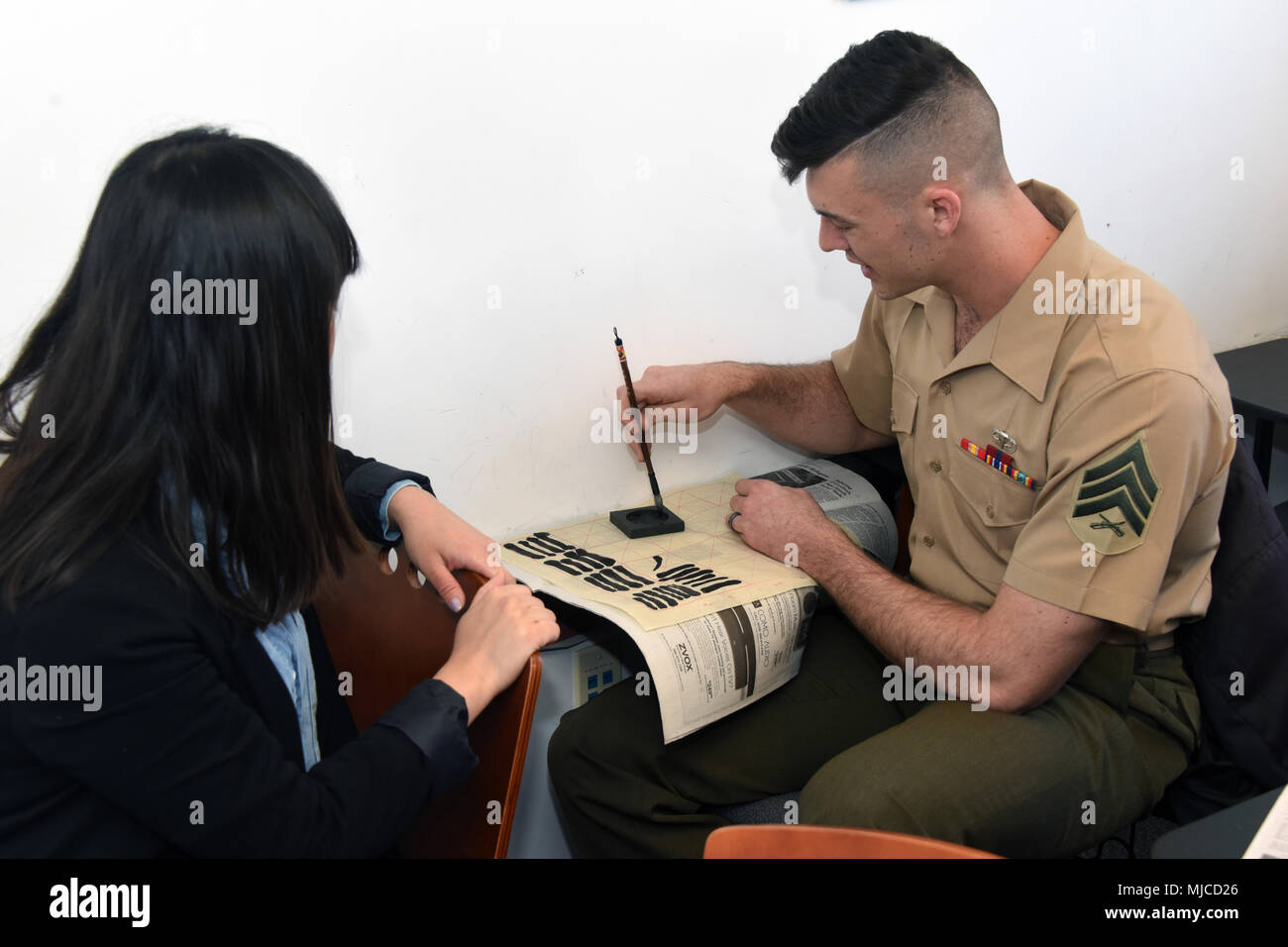 Students at the Defense Language Institute Foreign Language Center who ...