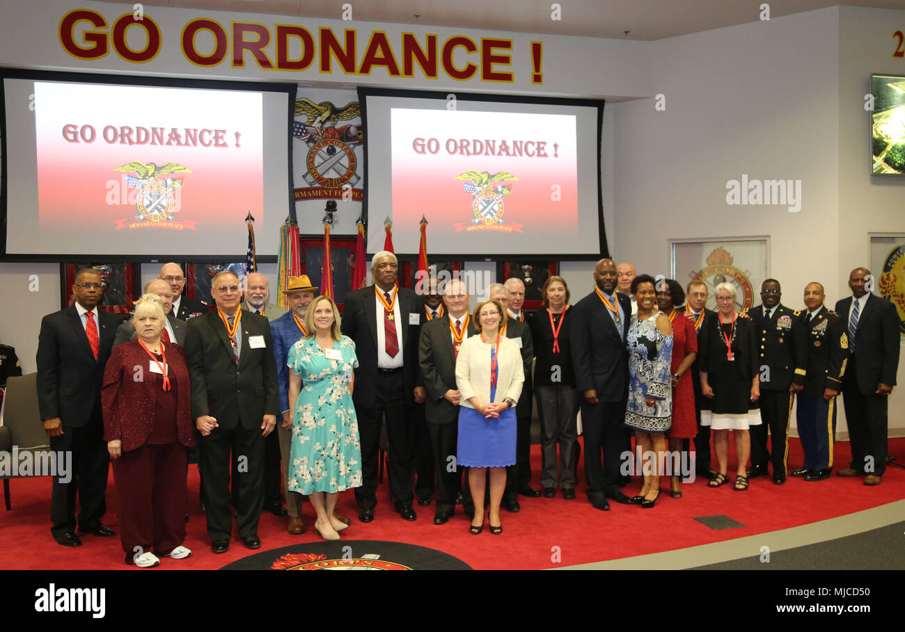 Inductees of the 2018 Ordnance Hall of Fame members pose with the ...