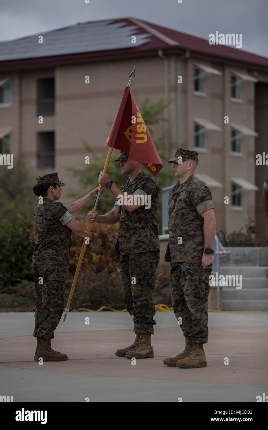 U.S. Marine 1st Sgt. Teresa Bowers, the company first sergeant for ...