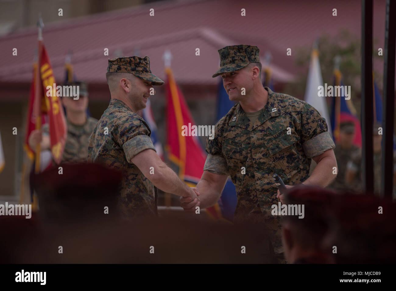 U.S. Marine Capt. Austin Porter the outgoing company commander for ...