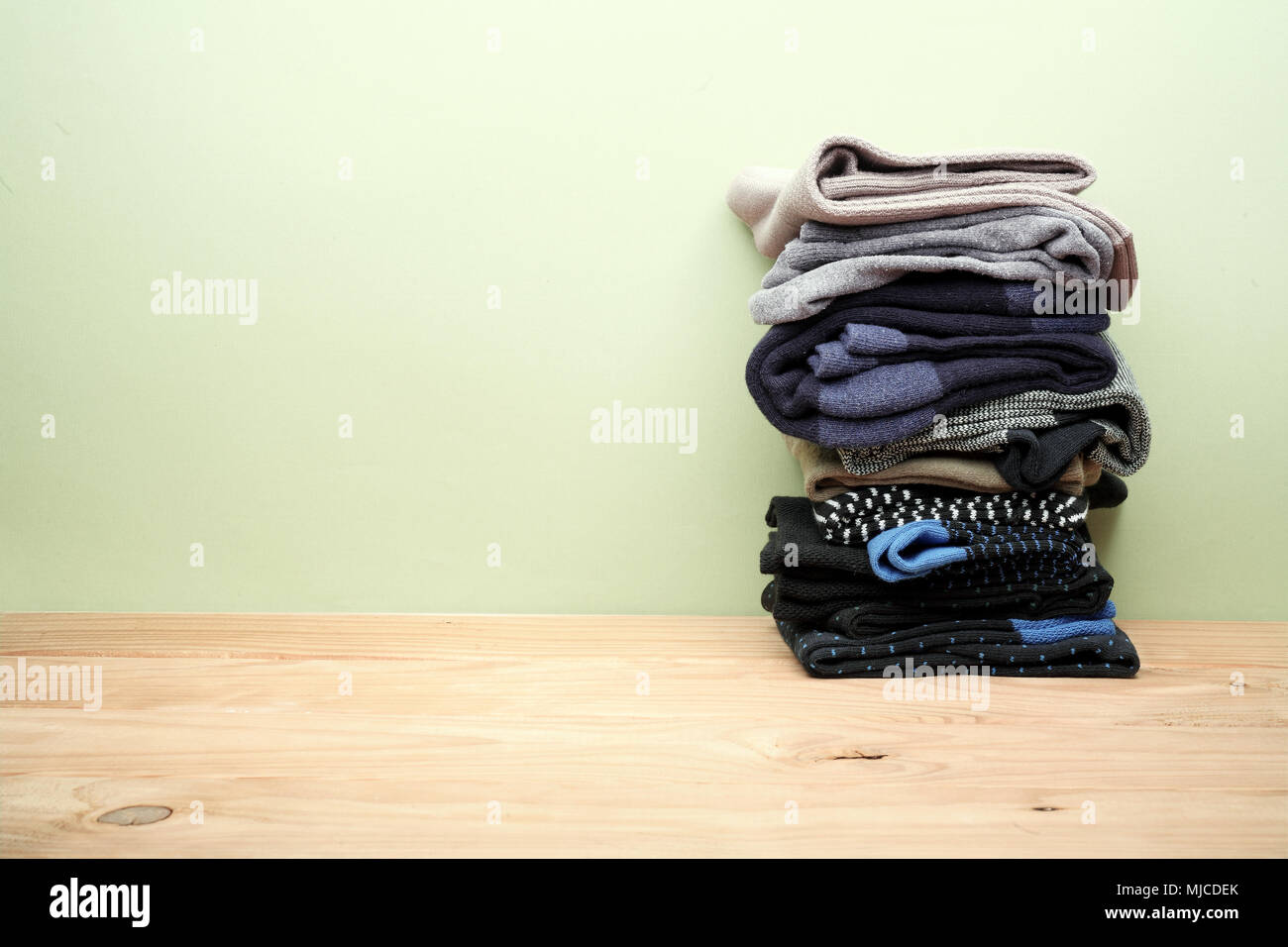 Socks on Table Top Stock Photo - Alamy
