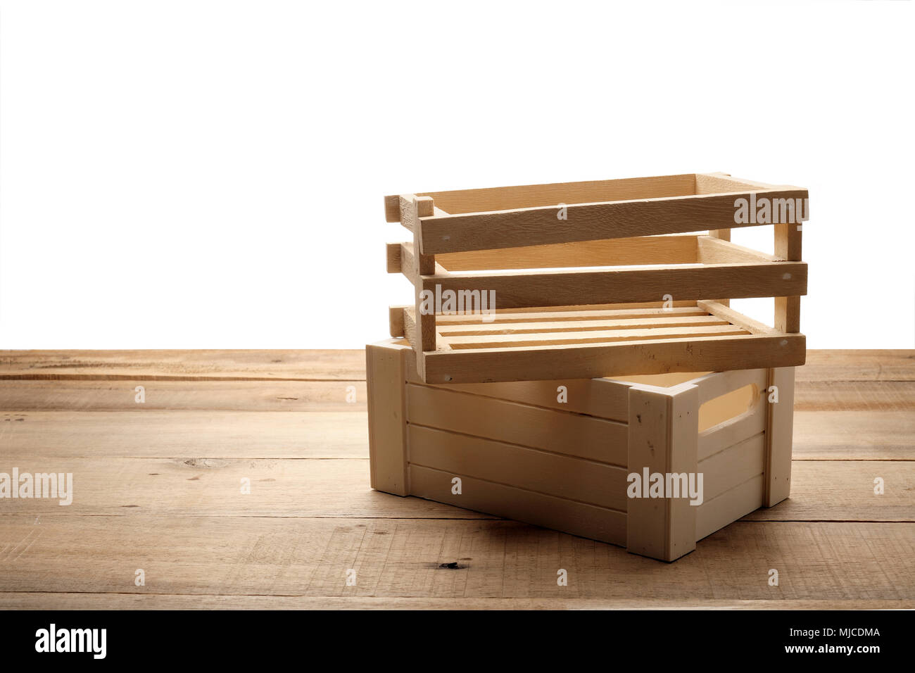 Empty wooden boxes hi-res stock photography and images - Alamy