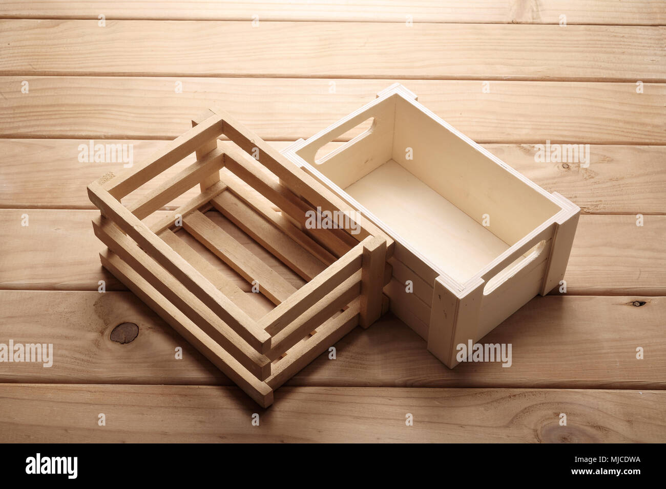 Empty wooden boxes hi-res stock photography and images - Alamy