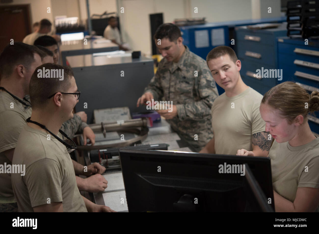 U.S. Air Force Airmen from the 18th Component Maintenance Squadron ...