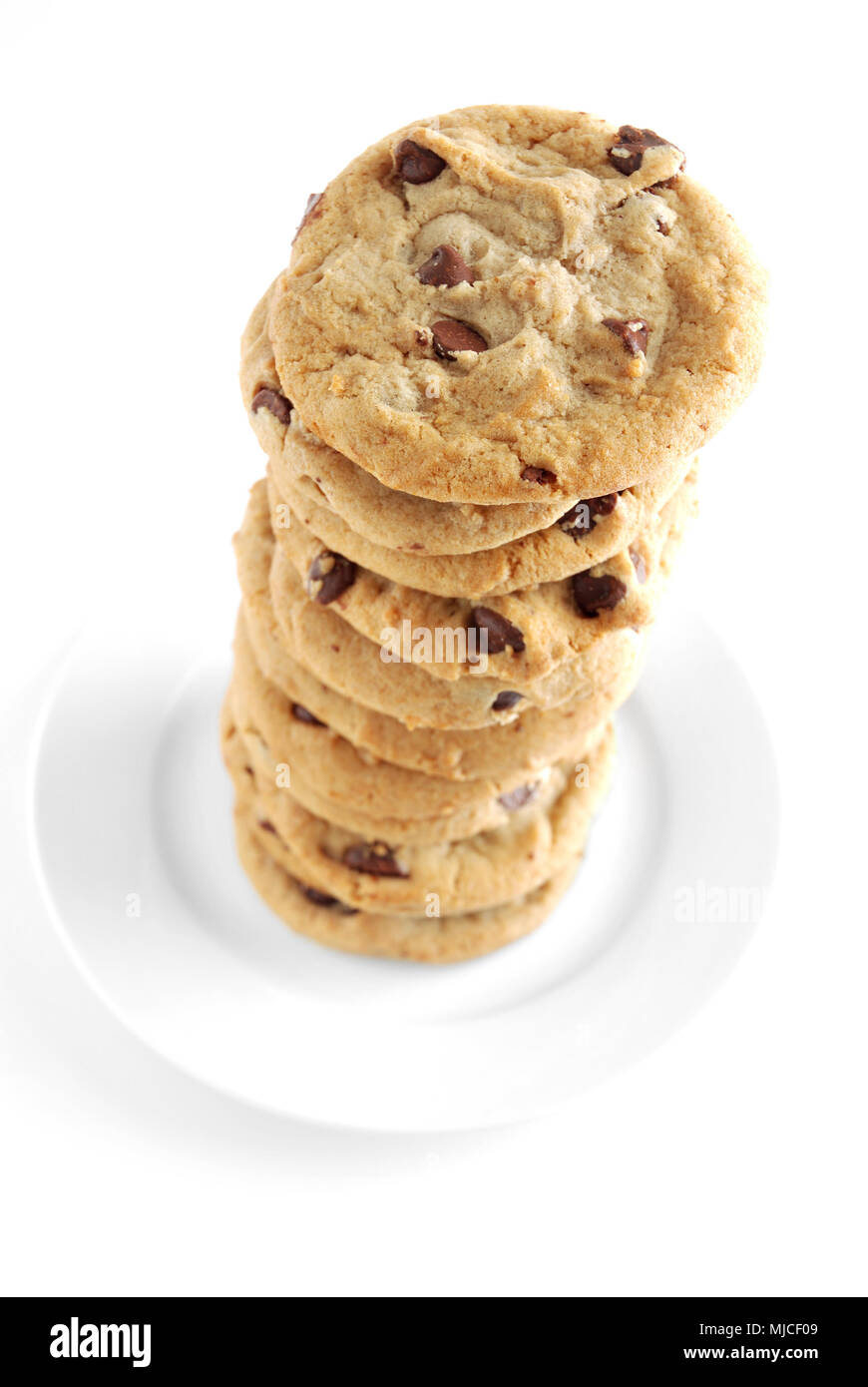 tall stack of chocolate chip cookies Stock Photo - Alamy