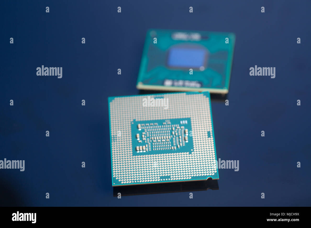 Central processing unit CPU processors microchip on black background ...